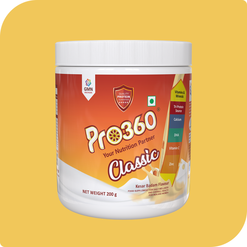 Pro360 Classic Daily Wellness Nutritional Protein Health Drink Supplement Powder for Men and ...